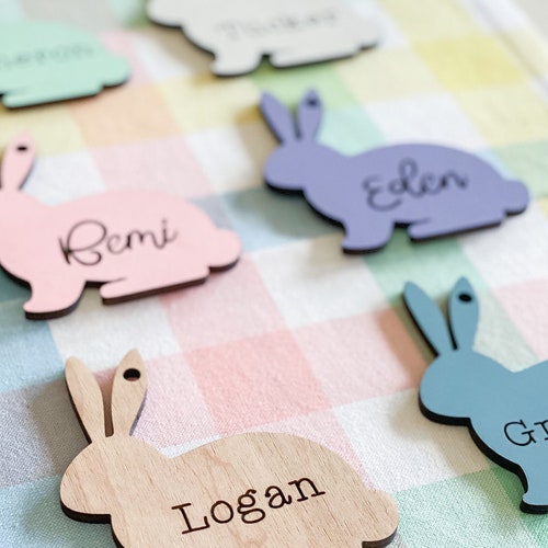 Personalized Easter Basket Name Tag . Wooden Name Tag . Easter - Etsy