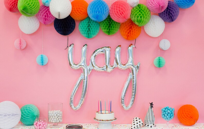 Yay Balloon Yay Cursive Balloon Yay Script Balloon - Etsy