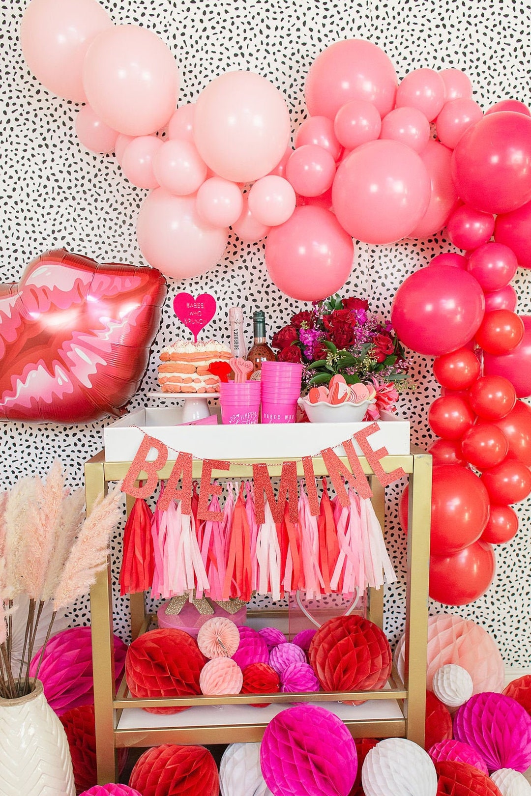 Pink Color Block Balloon Garland Kit, Bachelorette Balloon Garland ...