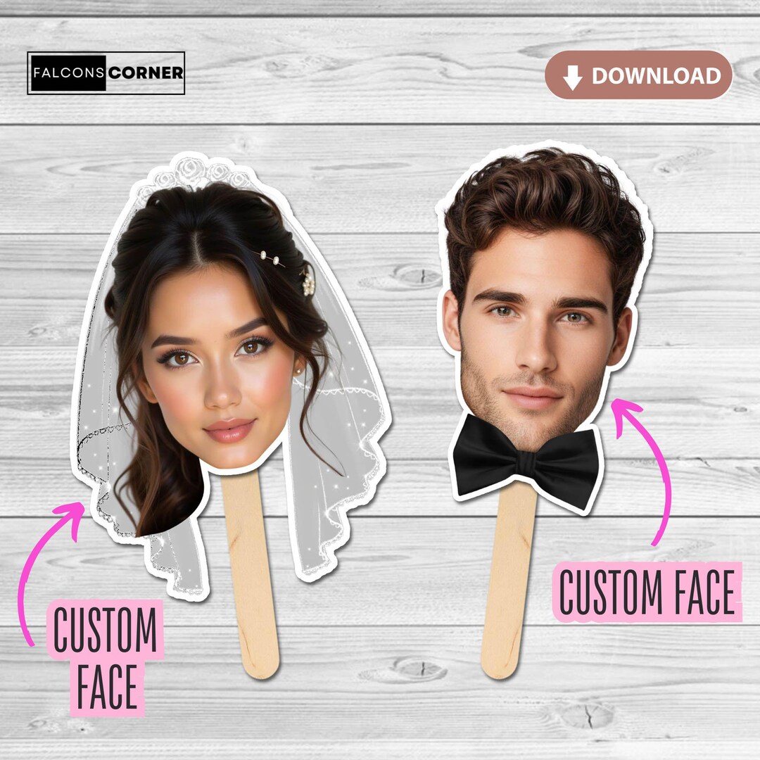 Bachelorette Face on a Stick: Custom Party Cutouts (digital File) - Etsy