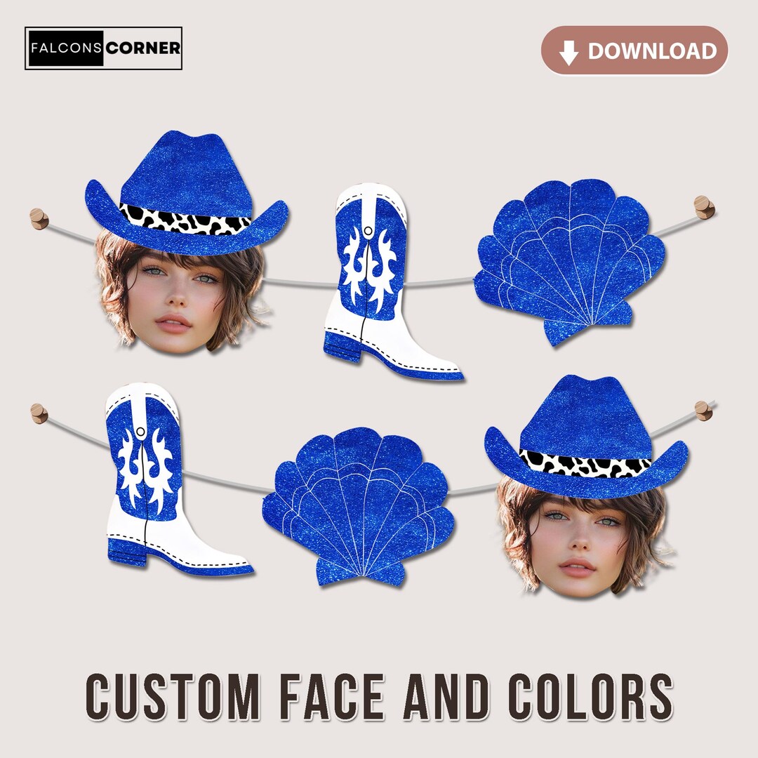 Bachelorette Face Banner Cowgirl Digital Custom Coastal Cowgirl ...