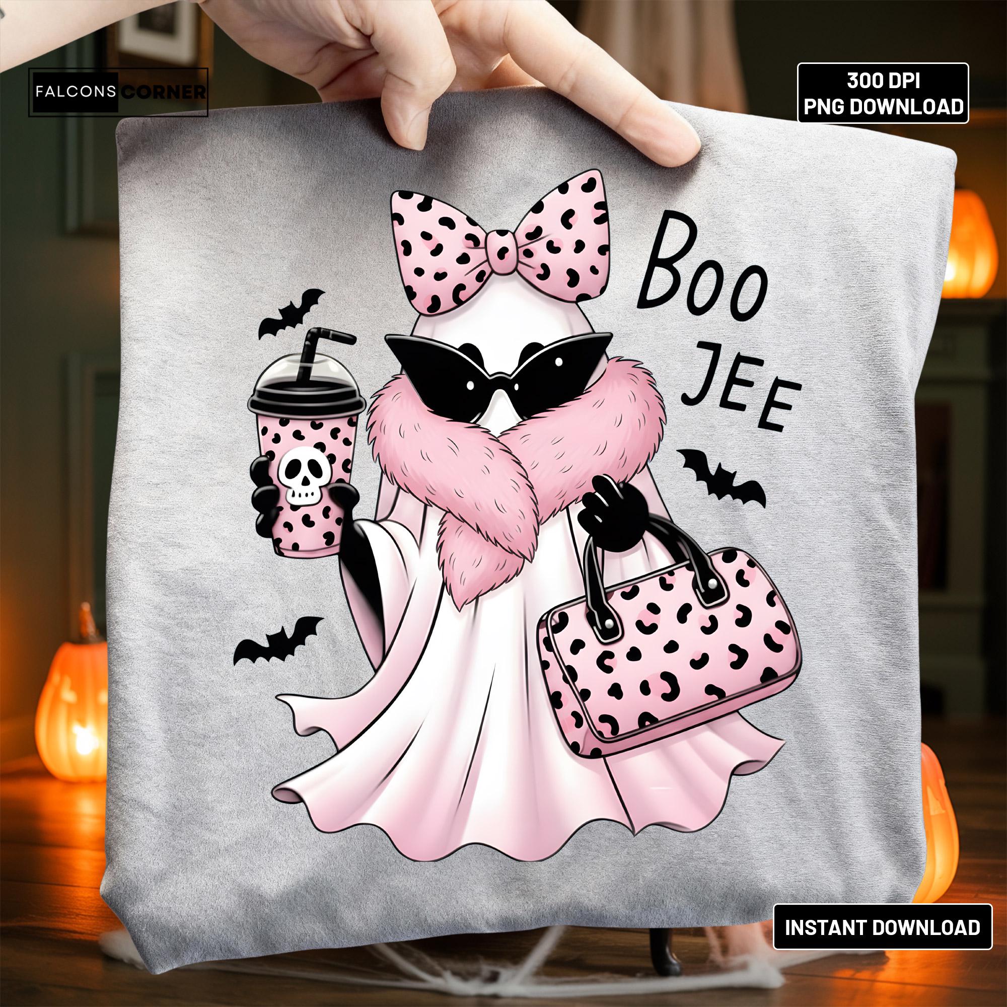 Leopard Print Ghost PNG: Boo Jee Halloween Shirt Design (digital ...