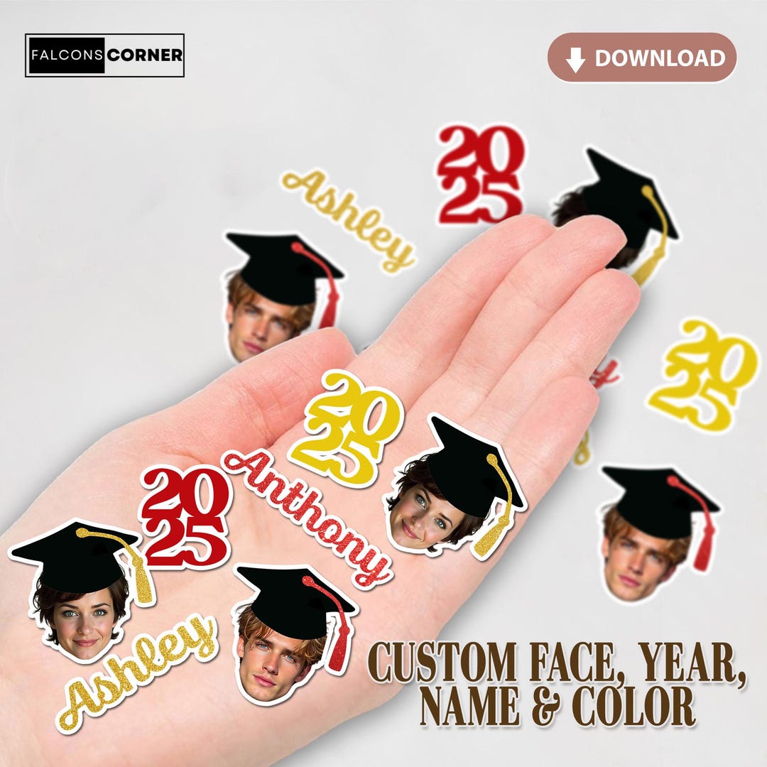 Custom Graduation Confetti, Printable Graduation Confetti With Photo ...