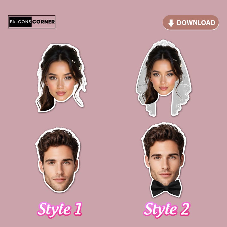 Bachelorette Face on a Stick: Custom Party Cutouts (digital File) - Etsy