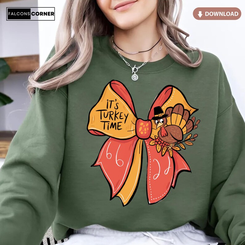 Coquette Turkey Bow PNG Bundle, Glitter Thanksgiving Turkey, Fall ...