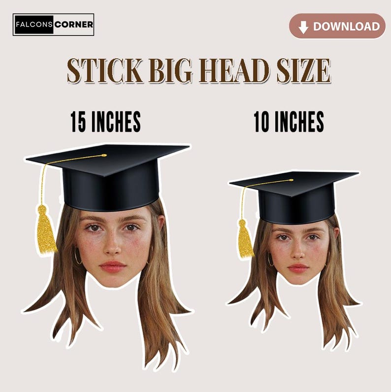 Graduation Face on a Stick Big Head, Printable Graduation Cut Out Heads ...