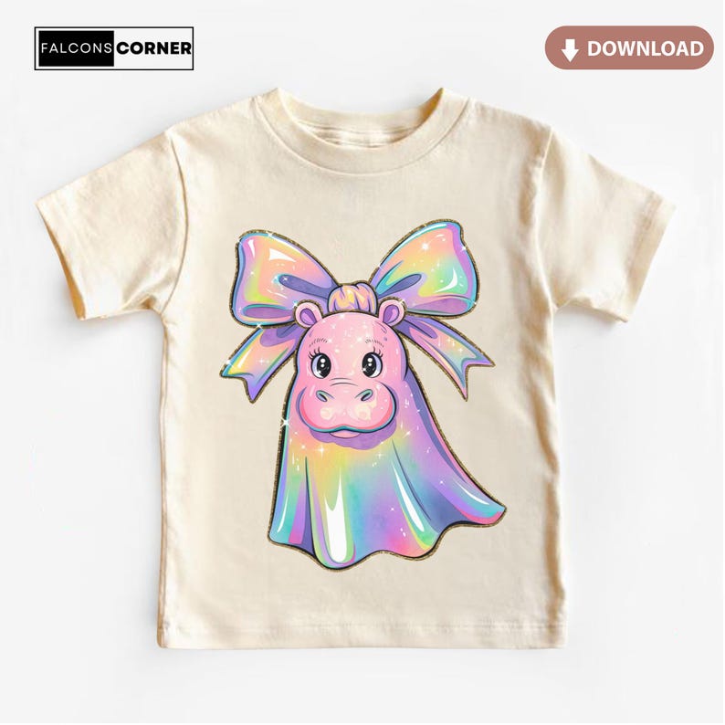 Retro Disco Iridescent Hippo Ghost PNG, Cute Baby Hippo Ghost ...