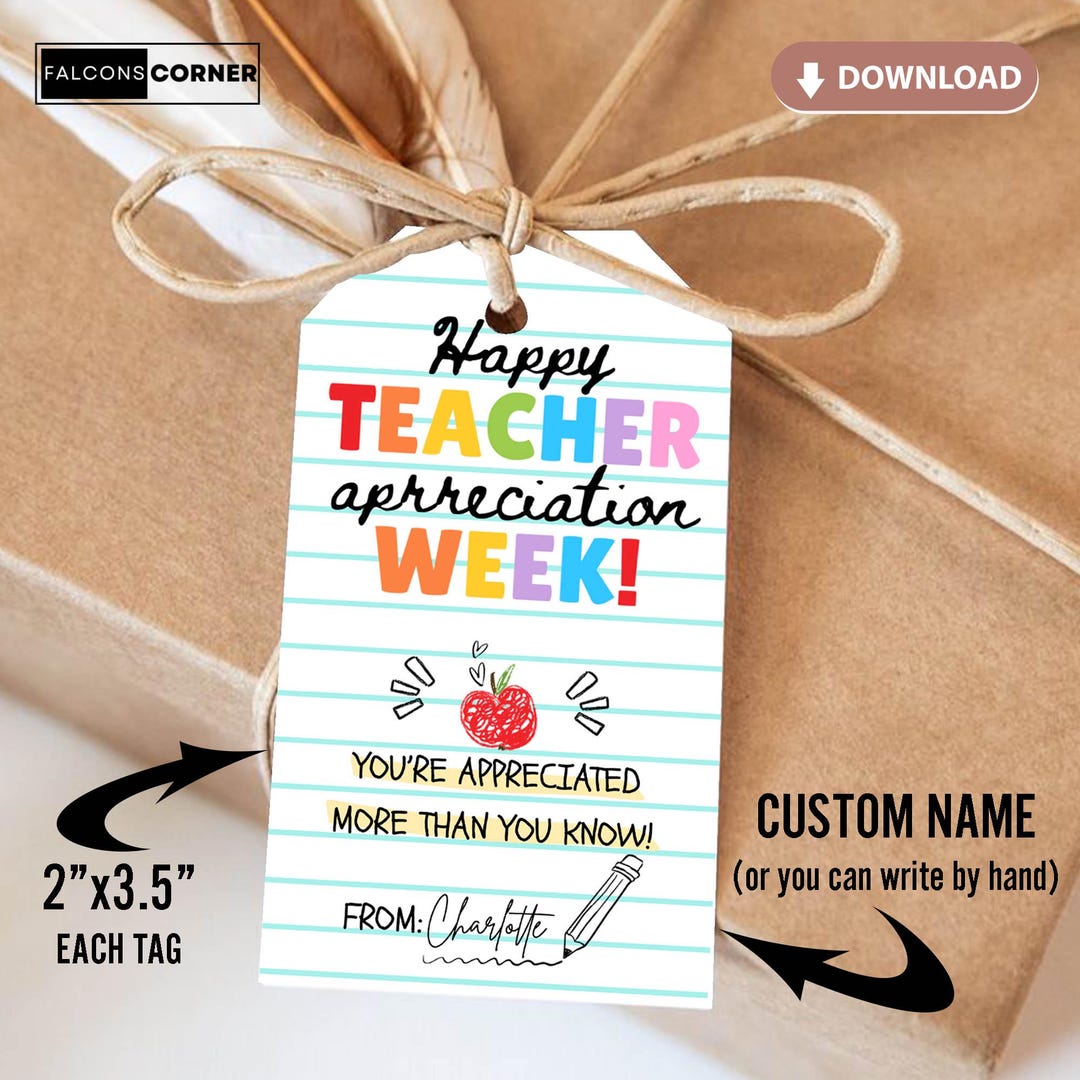 Last Day of School Teacher Gift Tag, Sweat Treat Teacher Appreciation ...