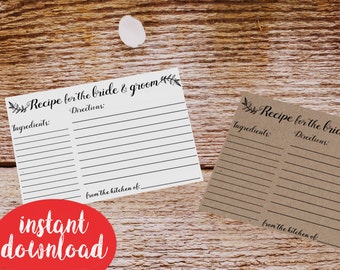 Recipe for the bride | Etsy