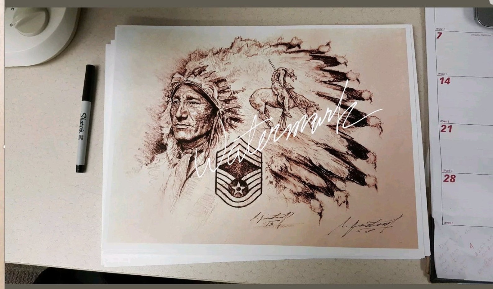 Chief Master Sergeant Cmsgt Air Force Litho Lithograph Drawing - Etsy