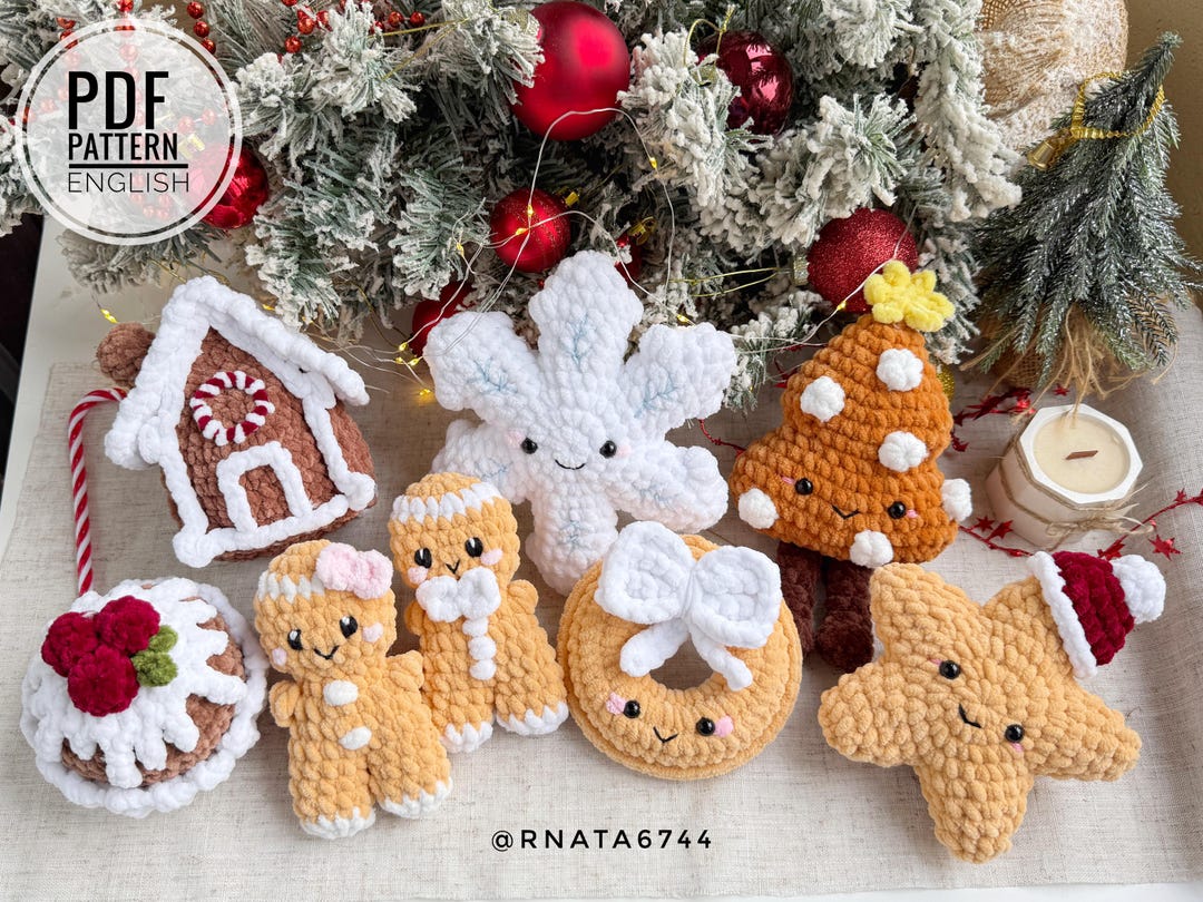 Crochet Christmas Gingerbread Decor Pattern (PDF) - Etsy