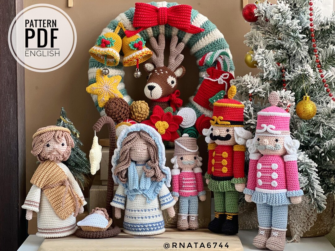 Crochet Christmas Bundle Pattern: Nativity Scene, Nutcrackers, Wreath ...