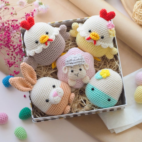Easter Decor Crochet Pattern Eggs Bunny Chicken Easter | Etsy