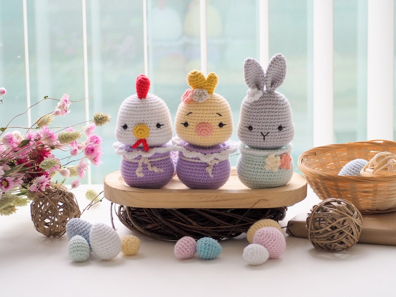 Crochet Easter Decoration: Bunny Chick Rooster Duck Sheep - Etsy