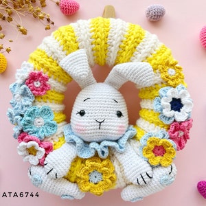 Crochet Easter Wreath With Flowers,/pattern/pdf/english, French Only ...