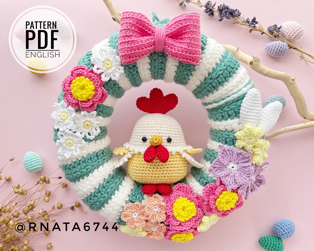 Crochet Easter Chick Wreath Pattern: Floral Spring Decor (PDF) - Etsy