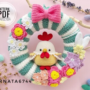 Crochet Easter Wreath, Easter Decor Pattern (PDF) - Etsy