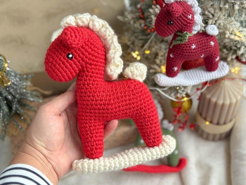 Crochet Christmas Rocking Horse Pattern (PDF) - Etsy