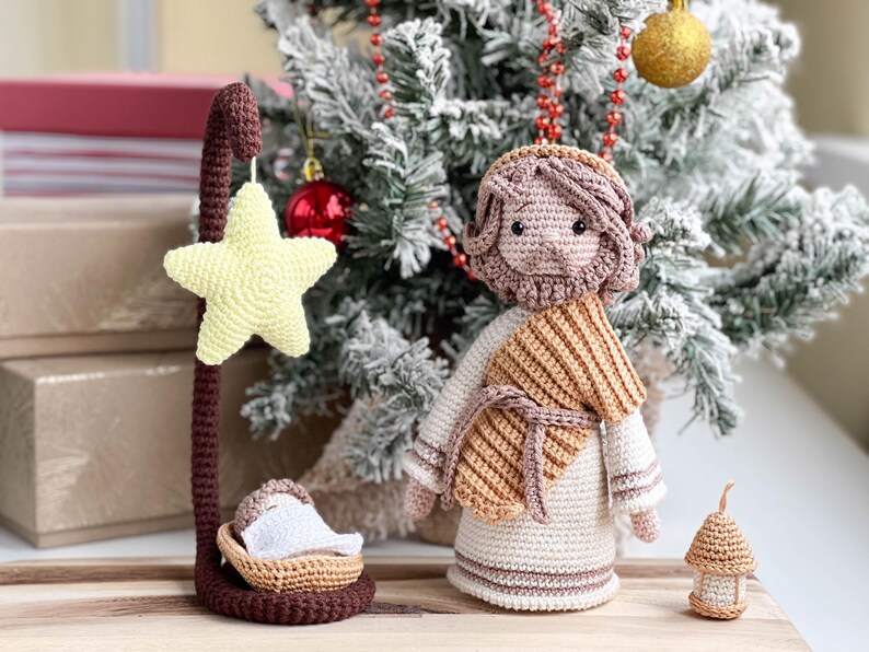 Crochet Nativity Scene: Joseph, Maria and Jesus, Nativity Scene ...