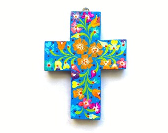 Mexican Wood Cross Mexican Religious Art Mexican Wall Decor | Etsy