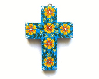 Mexican Wood Cross Mexican Religious Art Mexican Wall Decor | Etsy