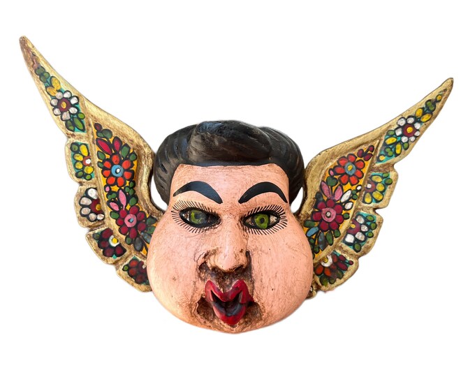 Mexican Angel Mask, Mexican Masks, Carved Wood Angel, Mexican Wall Art ...