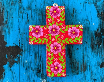 Mexican Wood Cross Mexican Religious Art Mexican Wall Decor - Etsy