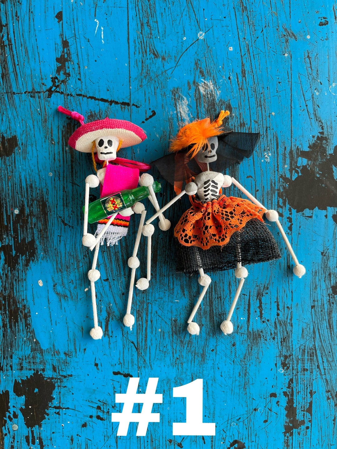 Mexican Skeleton Ornament, Mexican Skull Miniatures, Day of the Dead ...