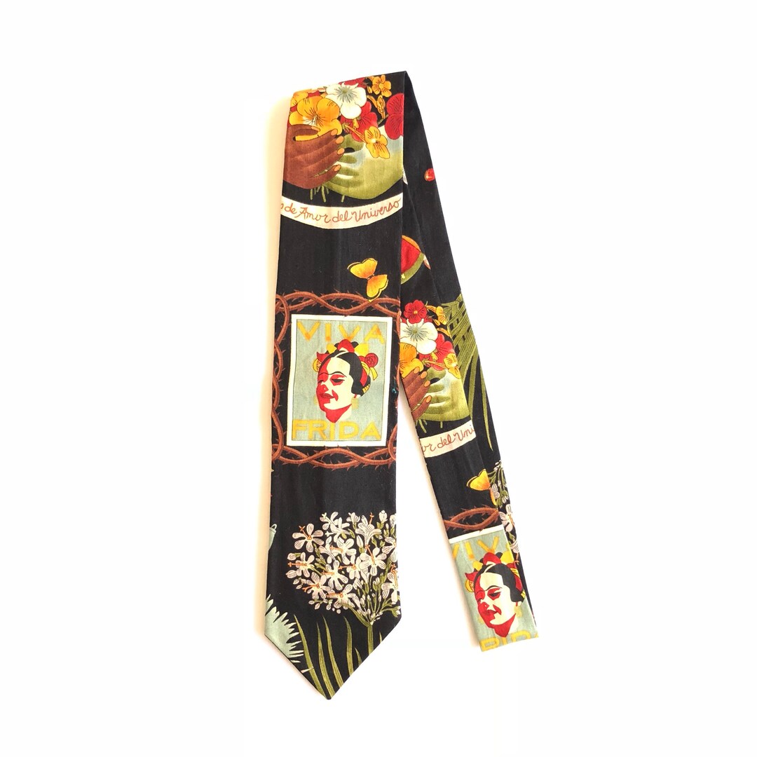 Mexican Wedding Tie, Frida Kahlo Cotton Necktie - Etsy