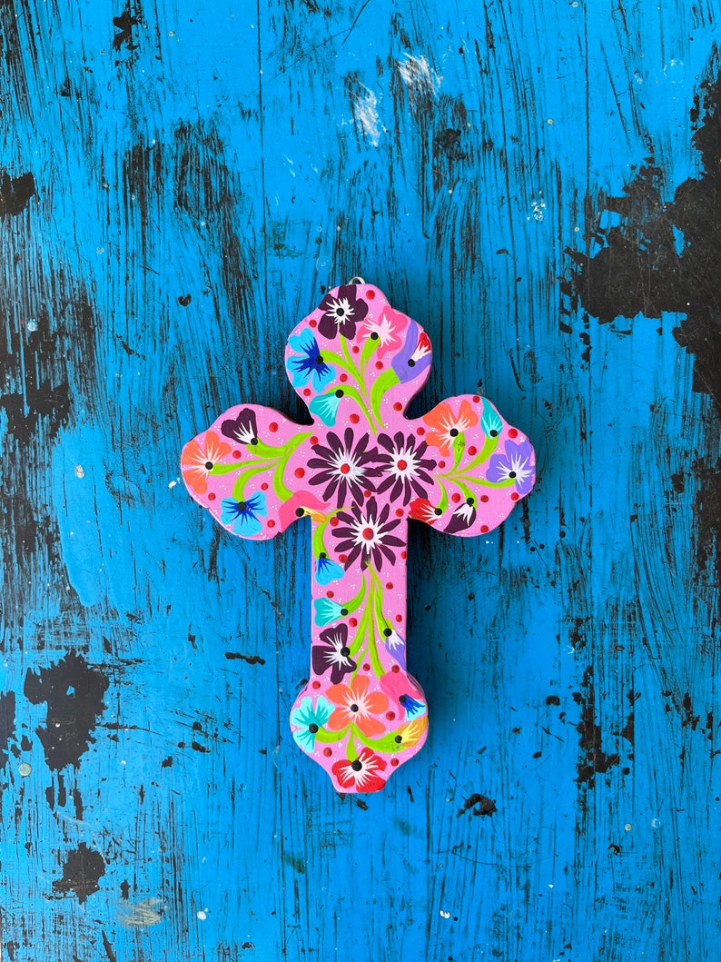 Mexican Wood Cross Mexican Religious Art Mexican Wall Decor - Etsy