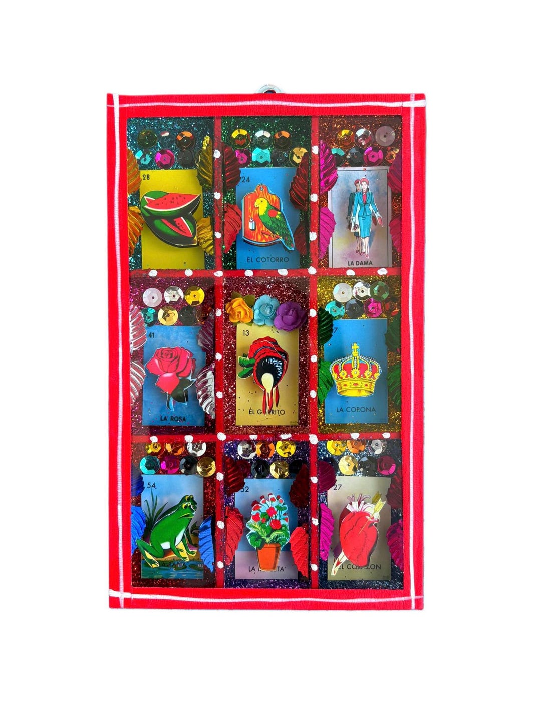 Loteria Shadow Box, Mexican Shadow Box, Mexican Folk Art, Mexican ...