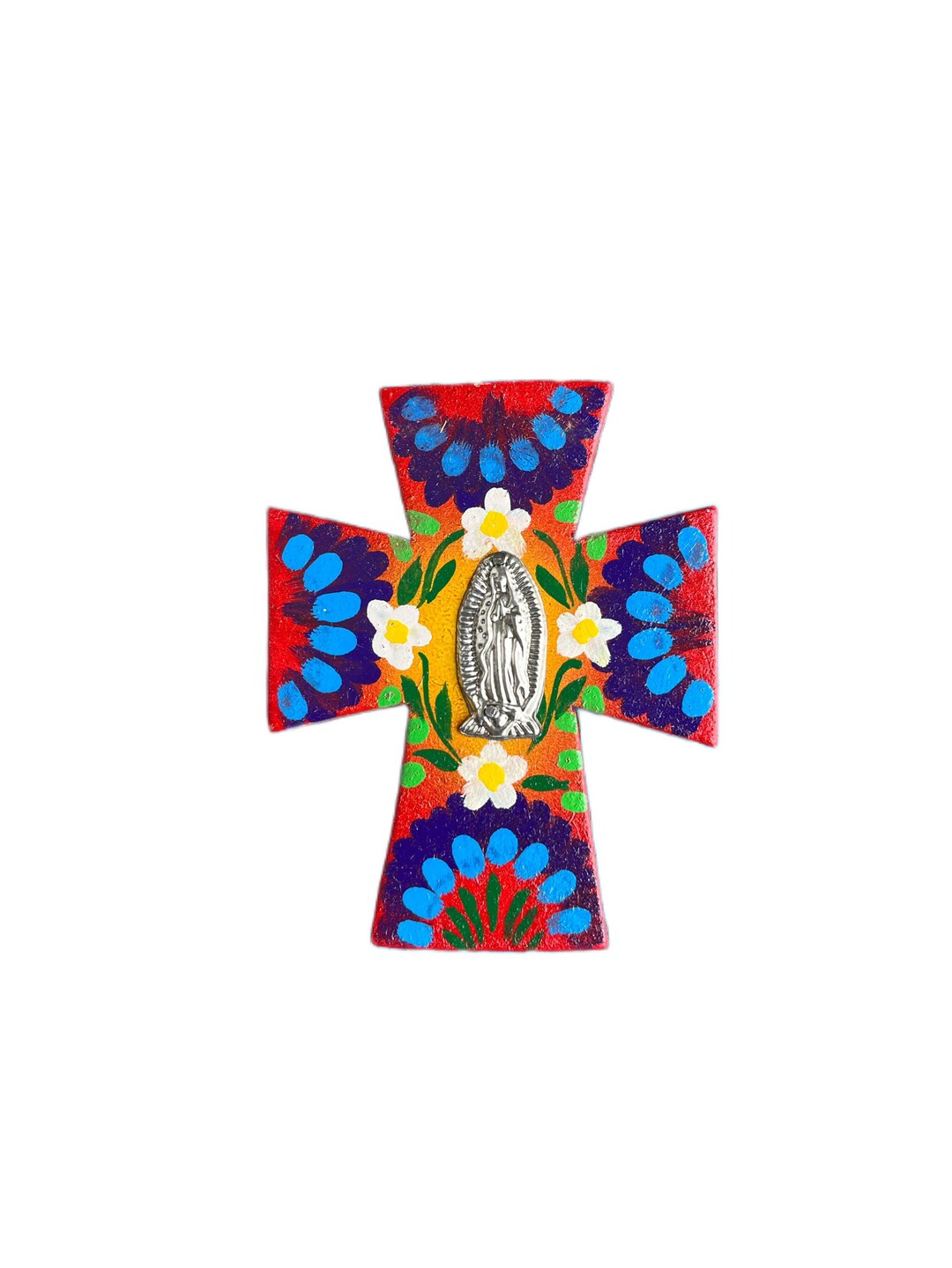 Mexican Cross, Cross With Milagros, Mexican Wall Art, Mexican Folk Art ...
