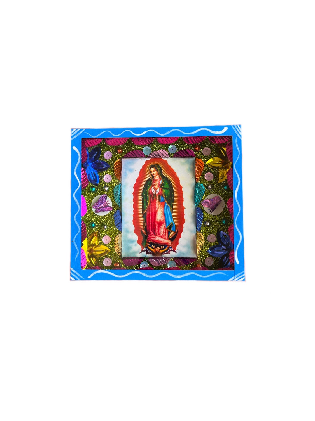 Virgen De Guadalupe Shadow Box, Mexican Folk Art Retablo - Etsy