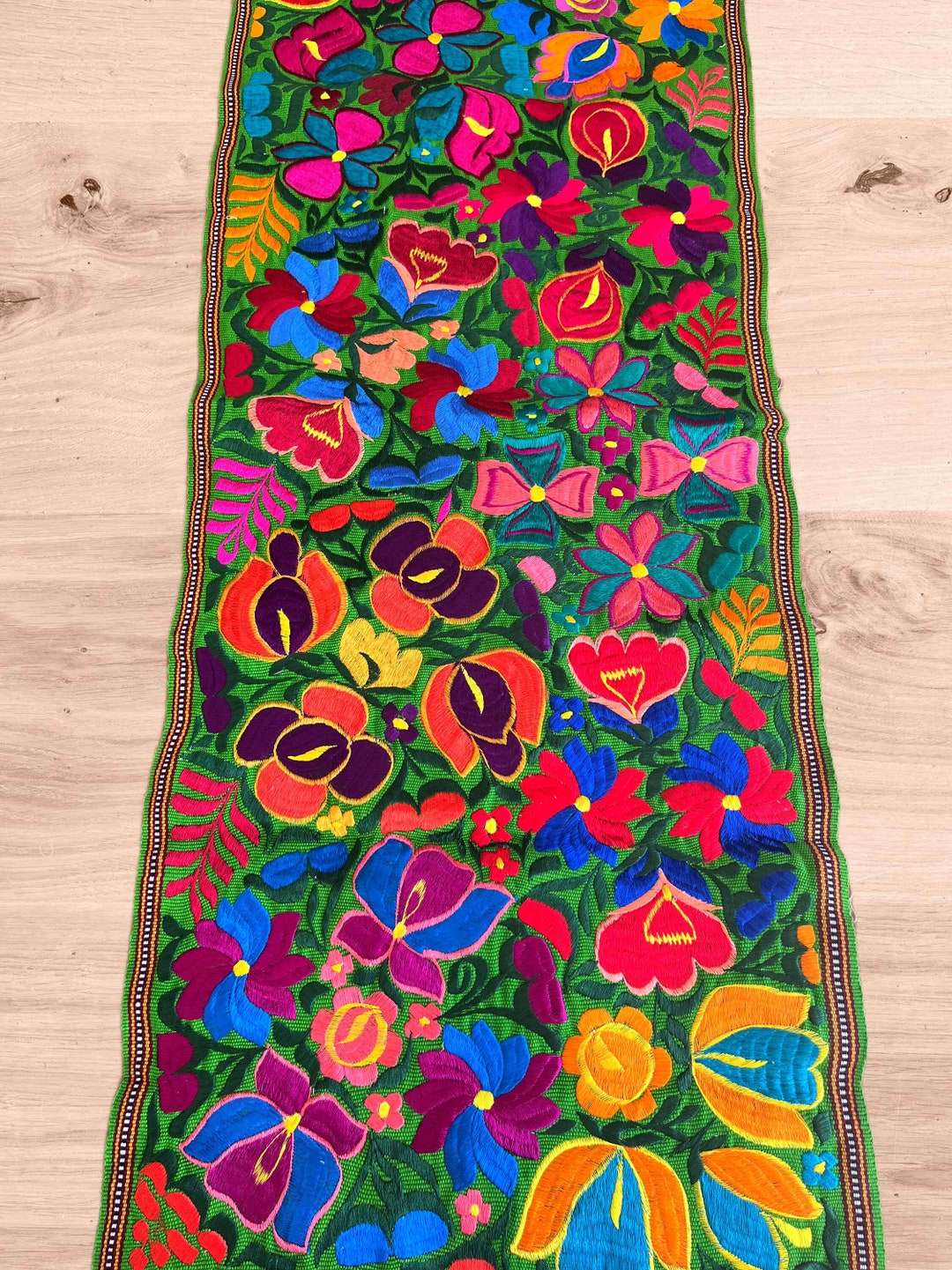 Mexican Table Runner, Mexican Tablecloth, Mexican Linens, Mexican Woven ...