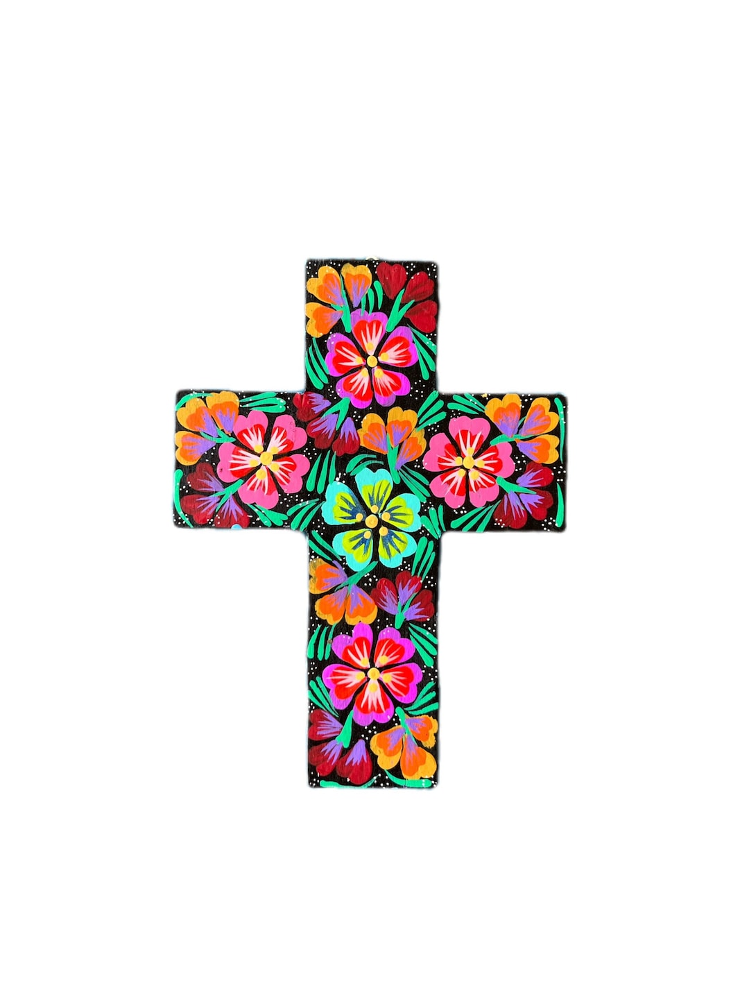 Mexican Cross, Mexican Religious Art, Mexican Hand Painted Cross - Etsy