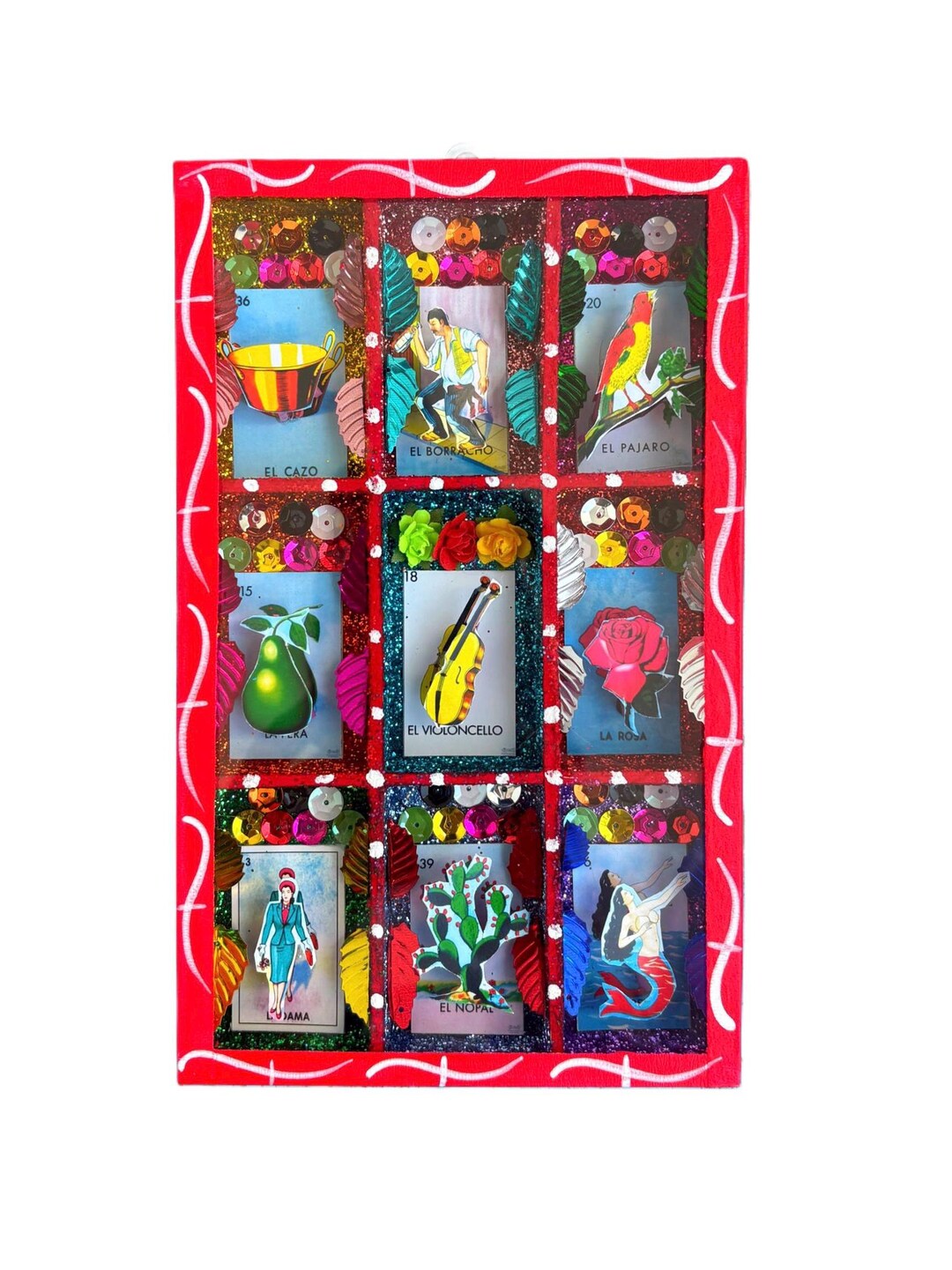 Loteria Shadow Box, Mexican Shadow Box, Mexican Folk Art, Mexican ...