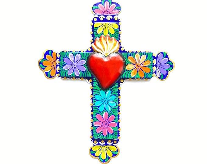 Mexican Cross Mexican Tin Art Mexican Wall Decor Mexican | Etsy