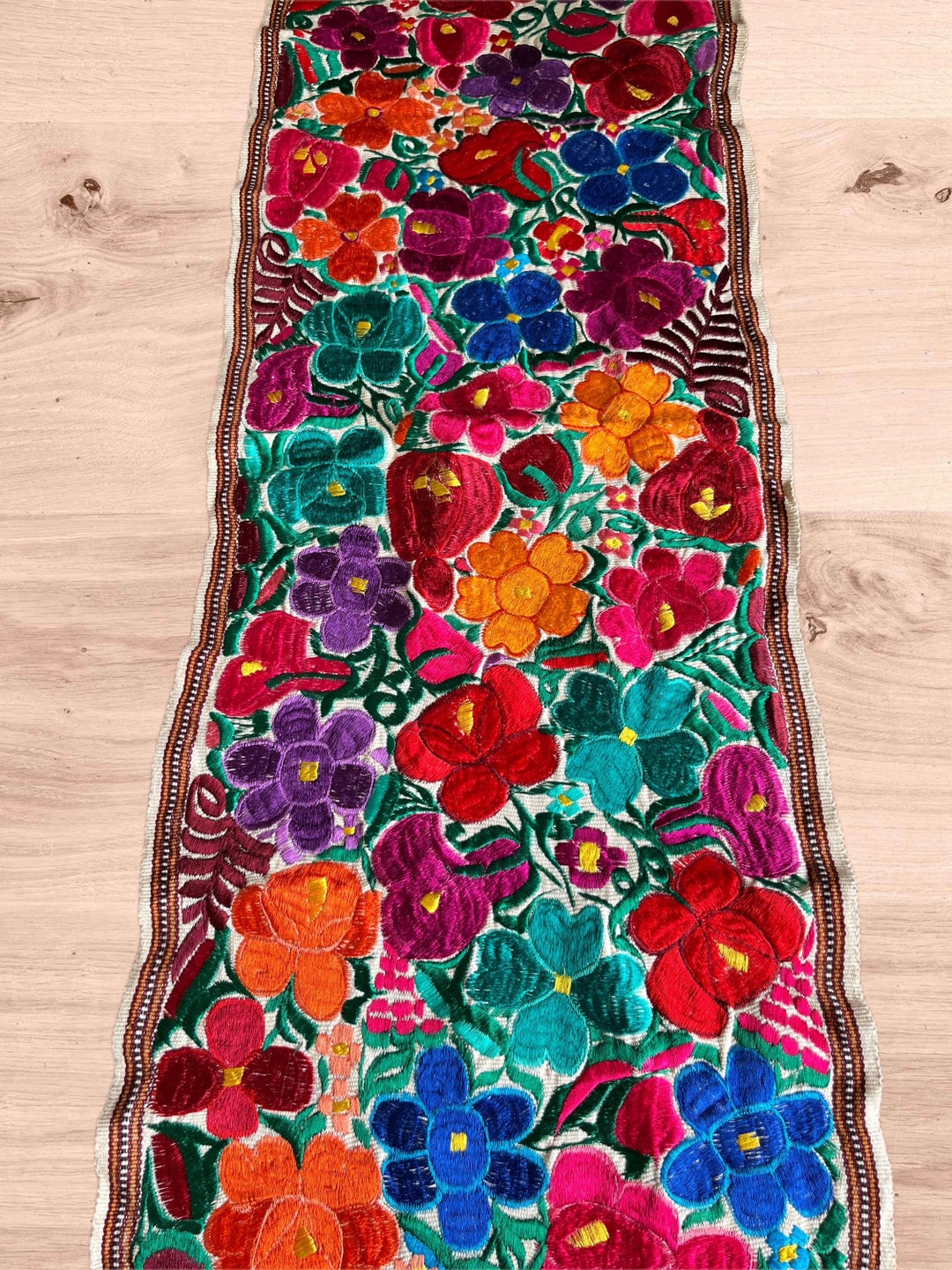 Mexican Embroidered Table Runner Mexican Table Runner - Etsy