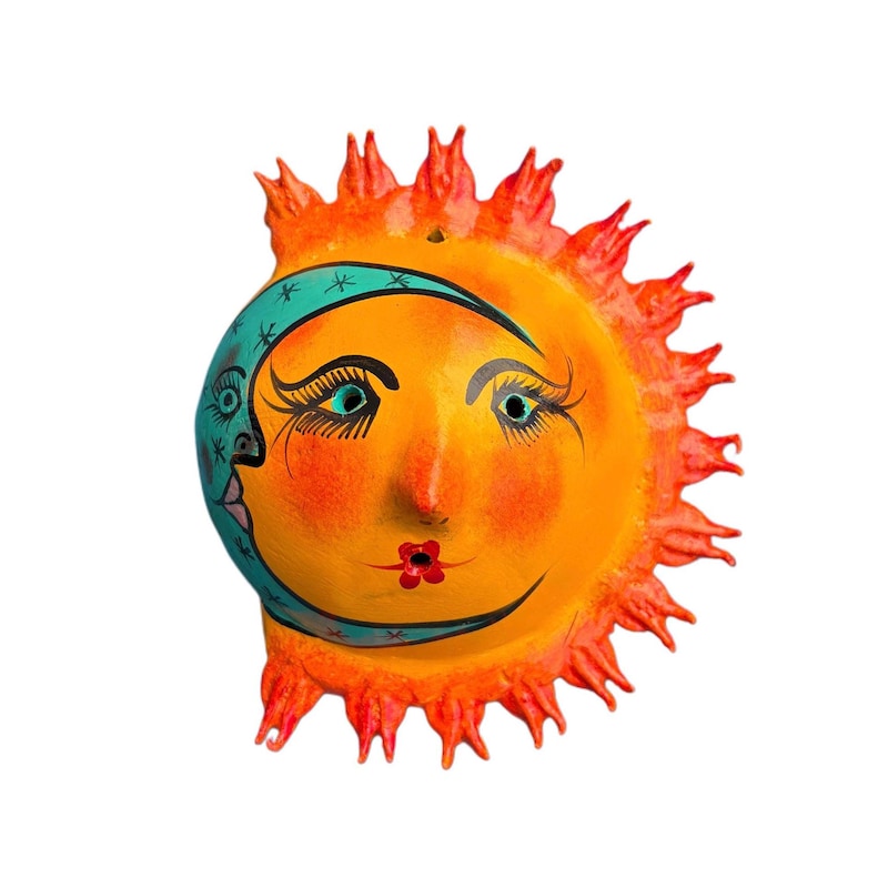 Mexican Sun and Moon Art - Etsy