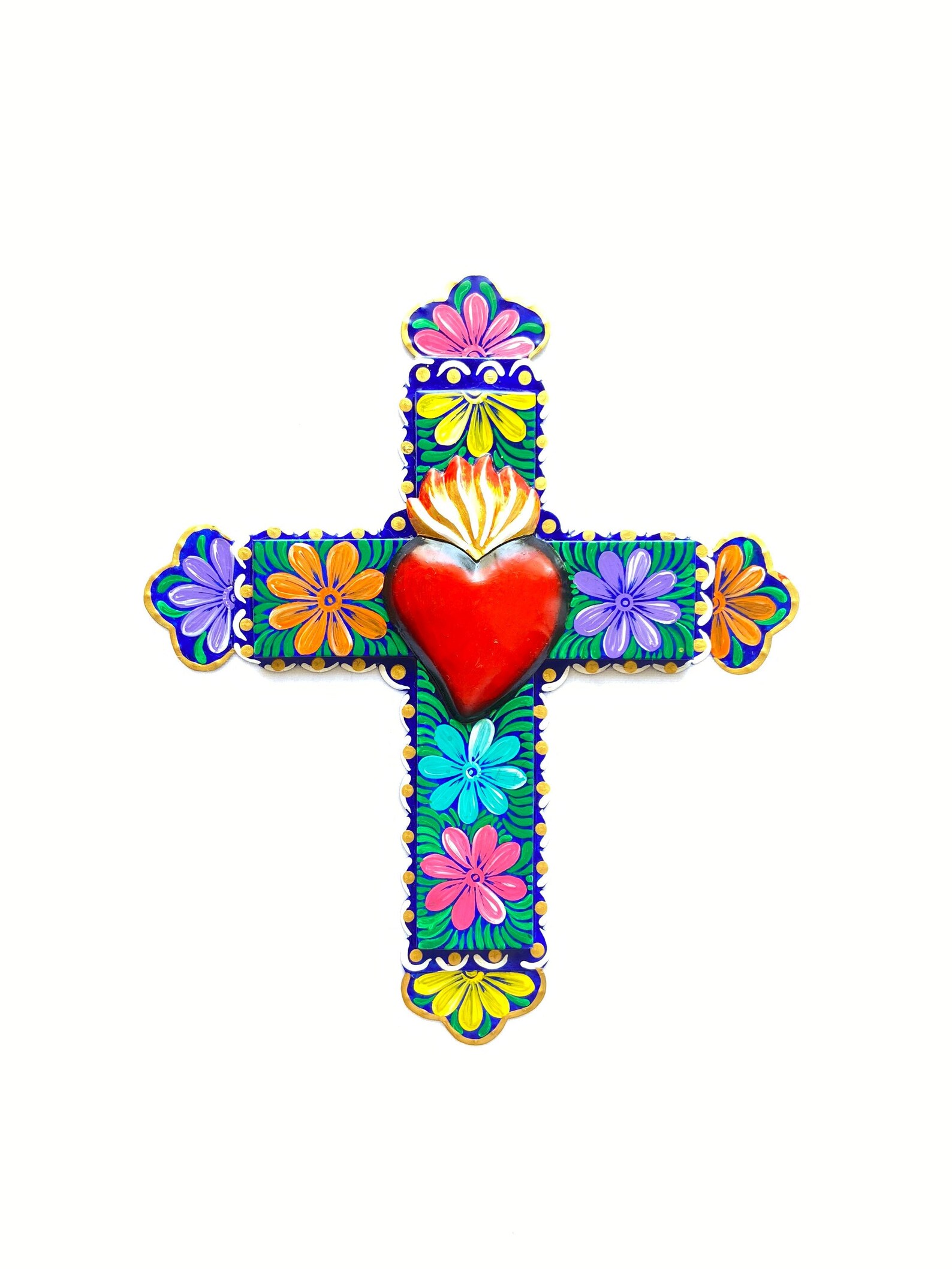 Mexican Cross Mexican Tin Art Mexican Wall Decor Mexican - Etsy