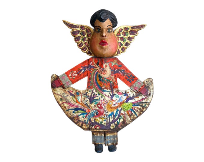 Mexican Angel Mask, Mexican Coconut Masks, Mexican Folk Art - Etsy