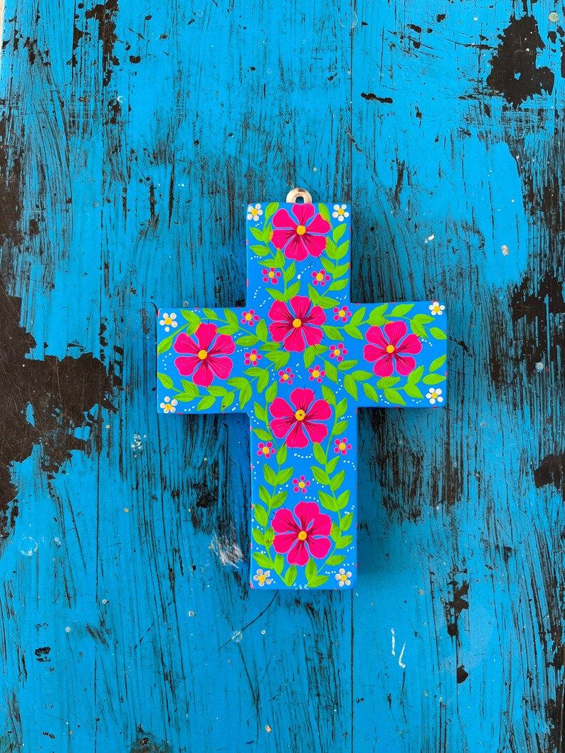 Mexican Wood Cross Mexican Religious Art Mexican Wall Decor - Etsy