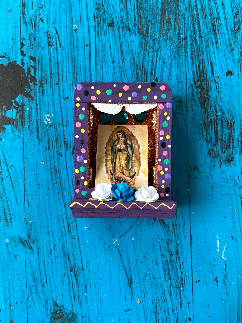 Virgin of Guadalupe Nicho Mexican Shadow Box Our Lady of | Etsy