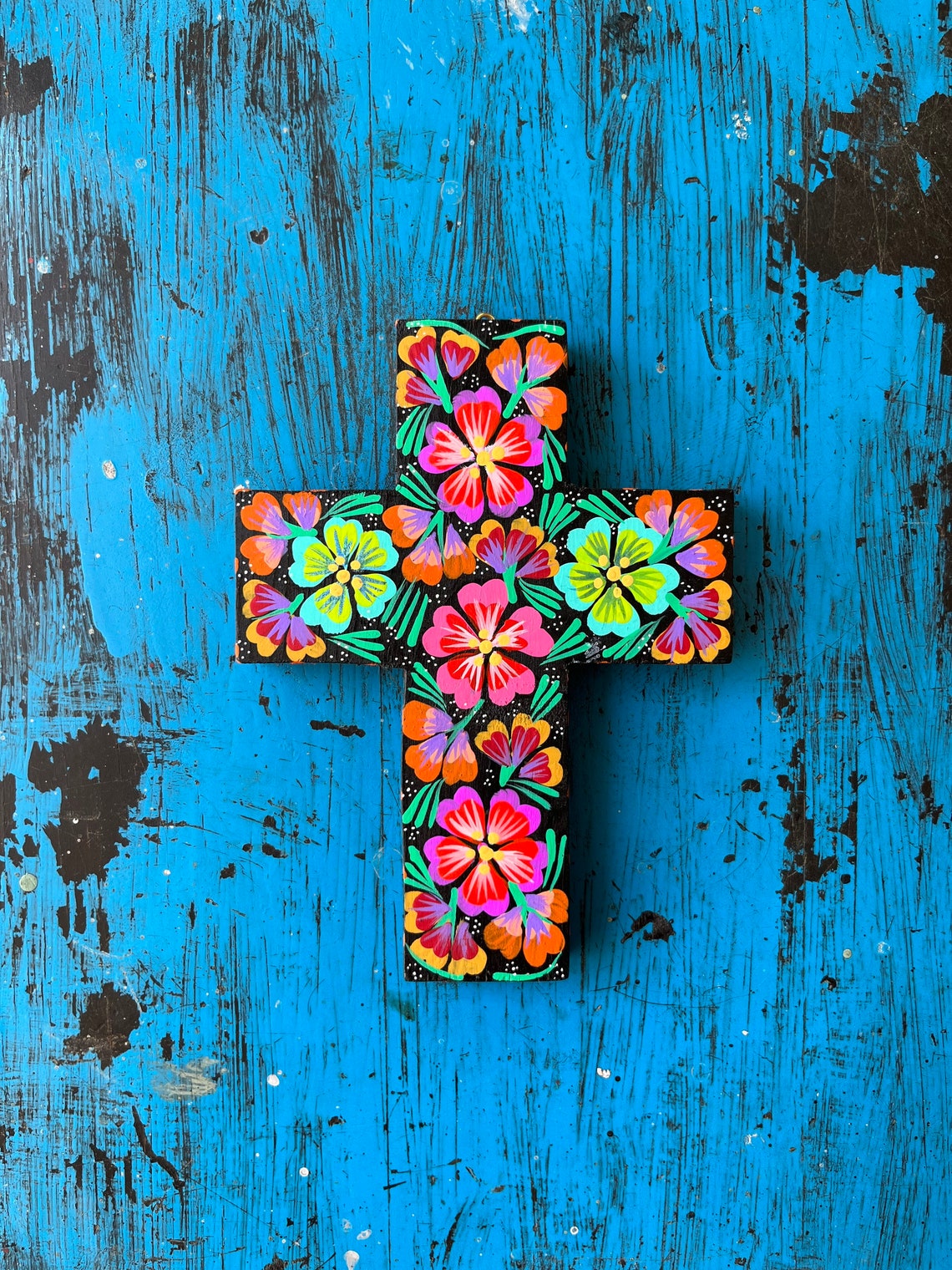 Mexican Wood Cross Mexican Religious Art Mexican Wall Decor - Etsy