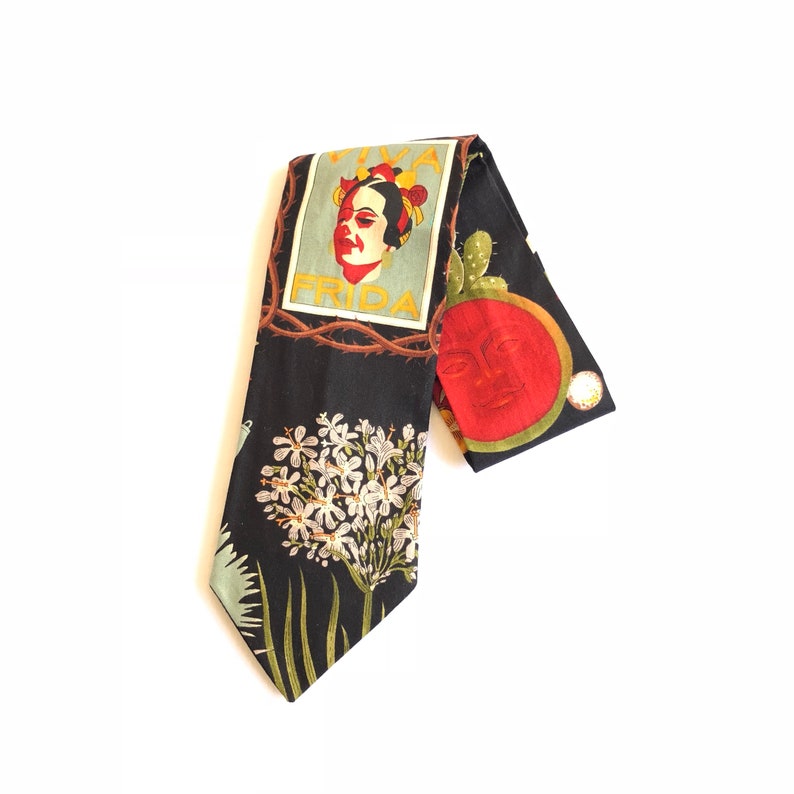 Mexican Wedding Tie, Frida Kahlo Cotton Necktie - Etsy