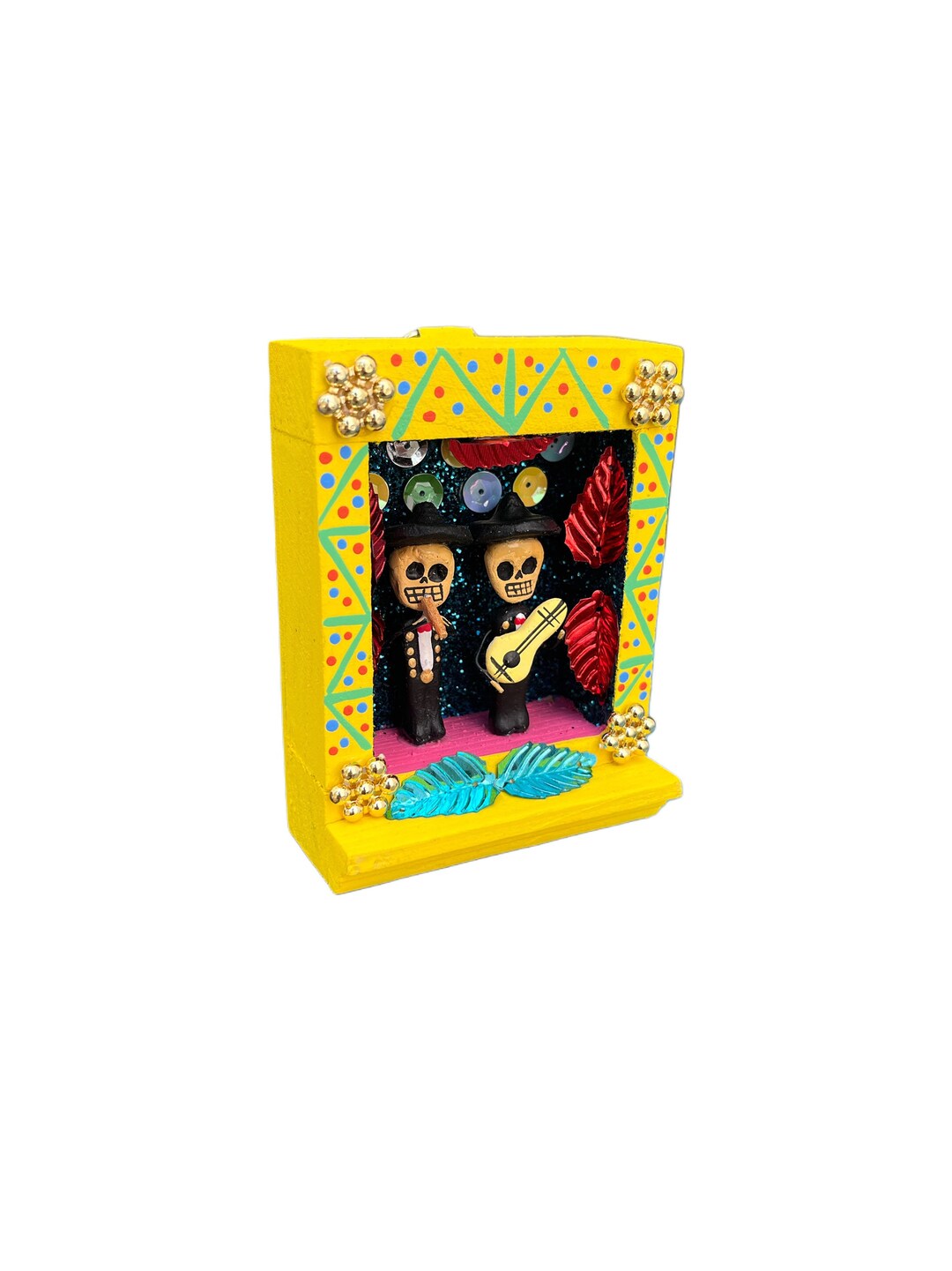 Mariachi Nicho Box, Mexican Nicho, Mexican Shadow Box, Mexican Folk Art ...