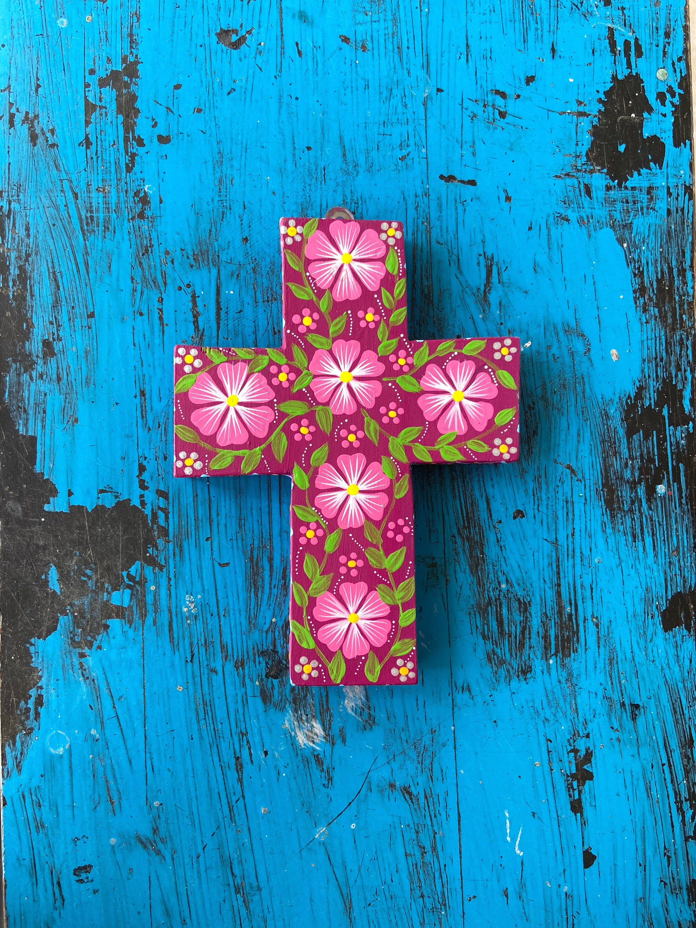 Mexican Wood Cross Mexican Religious Art Mexican Wall Decor | Etsy