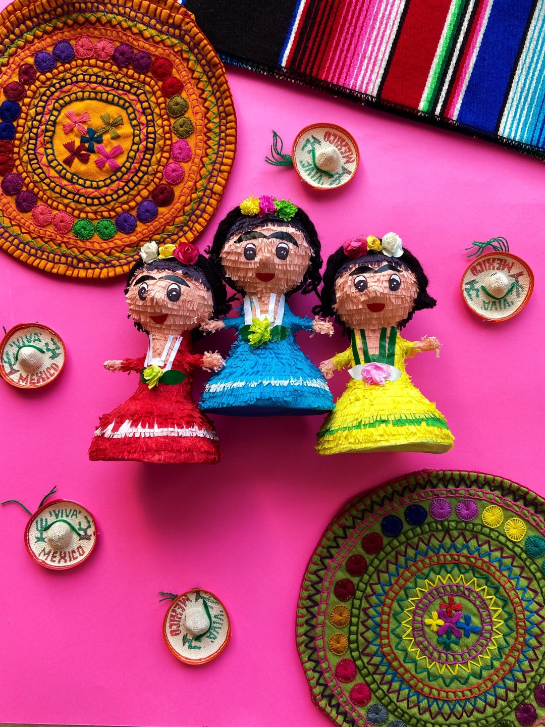 Frida Kahlo Mini Pinata, Fiesta Party Decoration (set of 2) - Etsy
