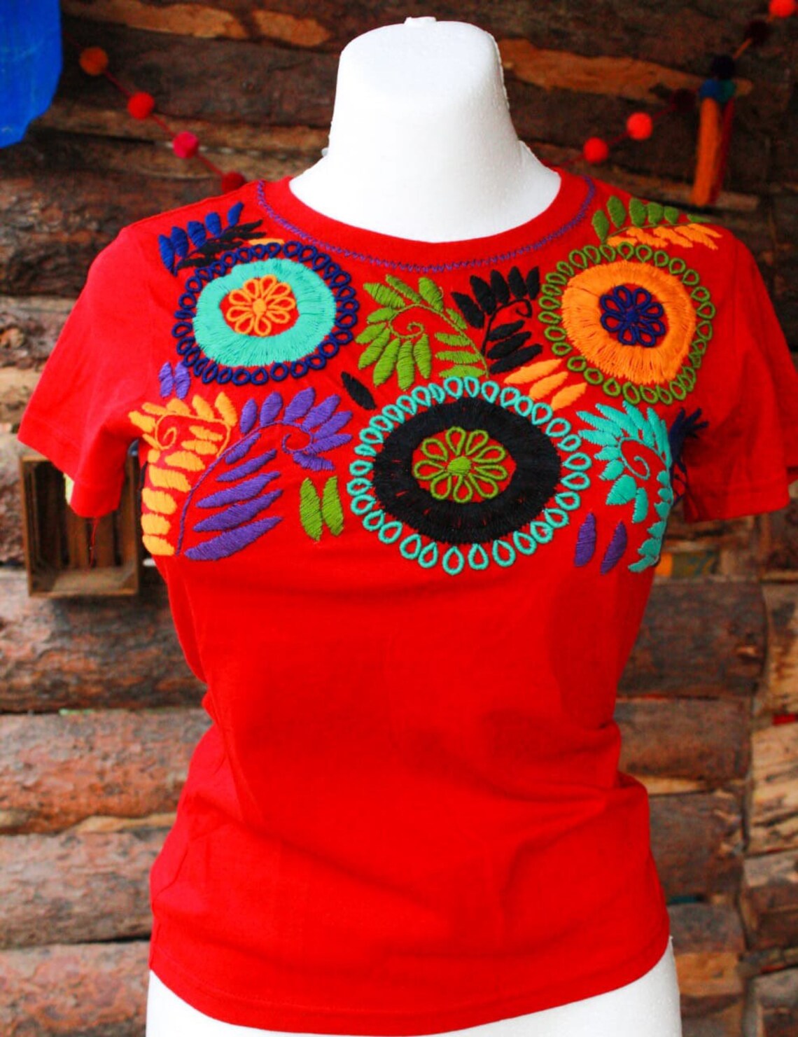 Mexican Blouse Mexican Embroidered Shirt Mexican Embroidered - Etsy