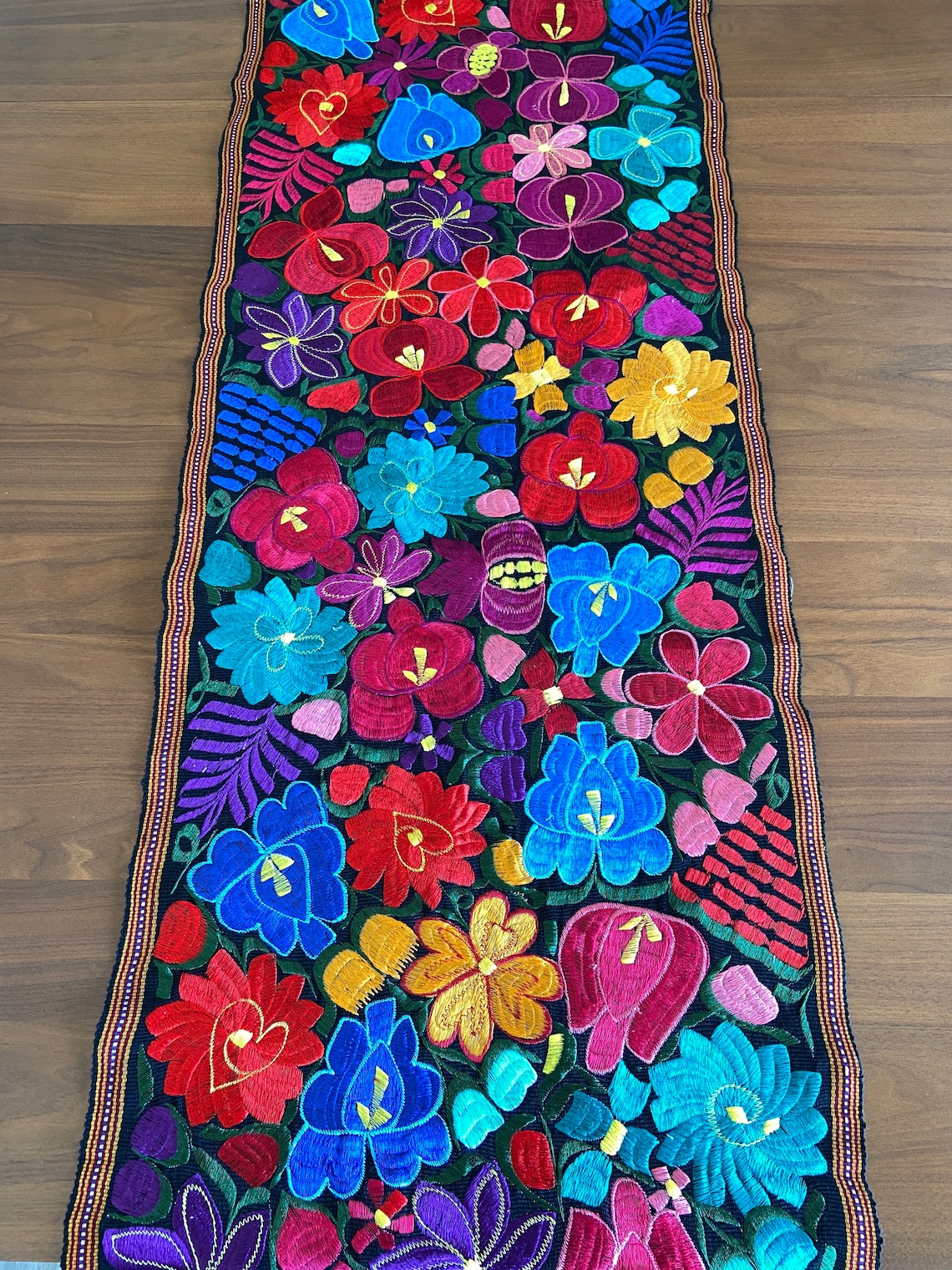Mexican Embroidered Table Runner Mexican Table Runner - Etsy